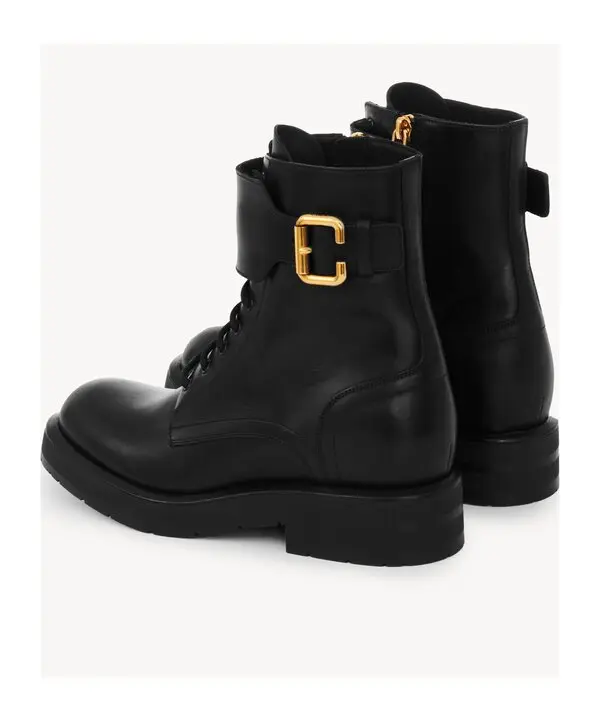 Chloé Buckled Lace-up Boots