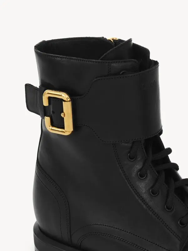 Chloé Buckled Lace-up Boots
