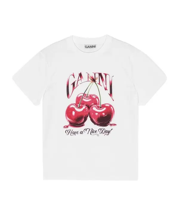GANNI Logo T-shirt - Bright White