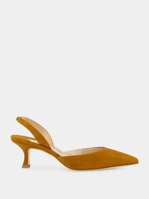 Manolo Blahnik Carolyne Suede Slingback Pumps