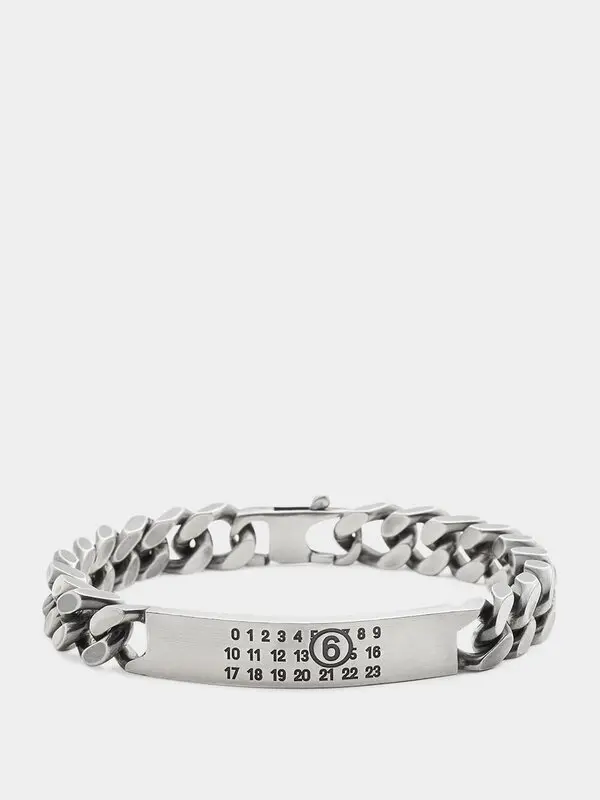 MAISON MARGIELA Engraved Chain Link Bracelet - Silver