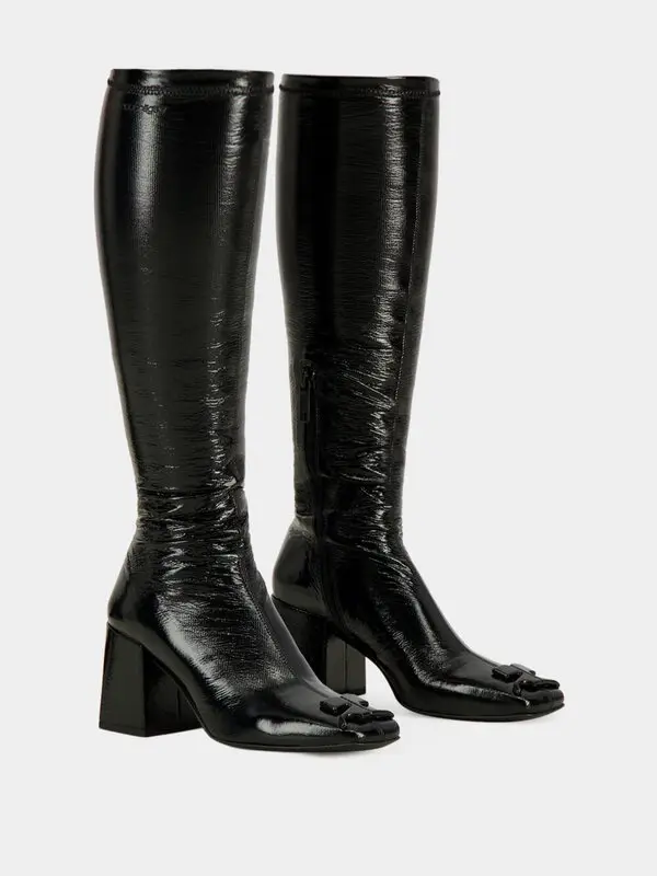 COURREGES Reedition Glossed Vinyl Knee-high Boots