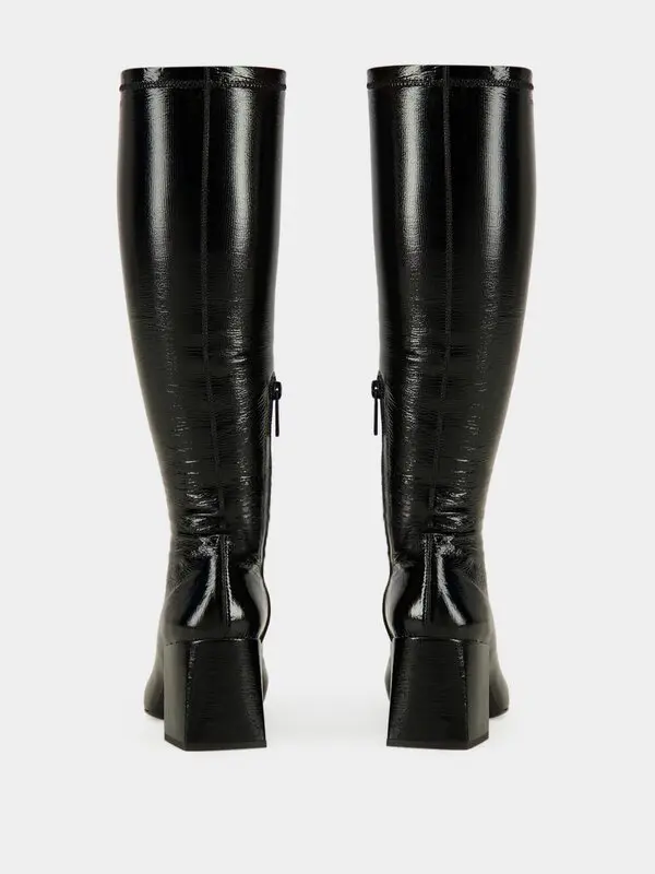 COURREGES Reedition Glossed Vinyl Knee-high Boots