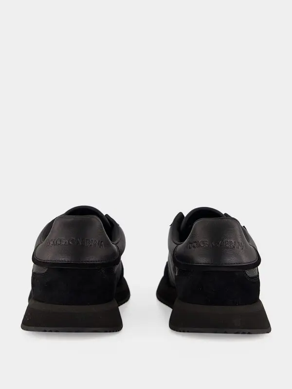 Dolce & Gabbana Dg Cushion Calfskin Leather Low Top Sneakers - Black