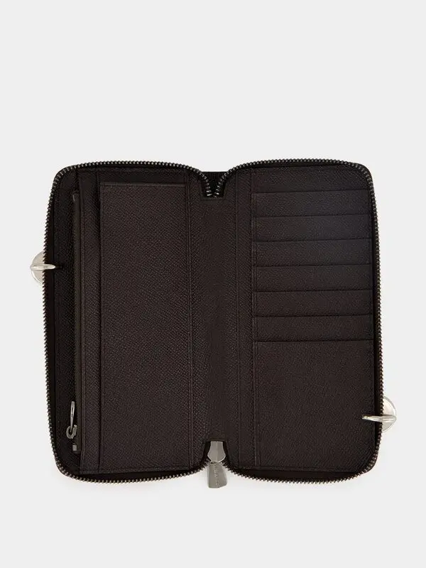 Dolce & Gabbana Ebony Crocodile Leather Zip Wallet