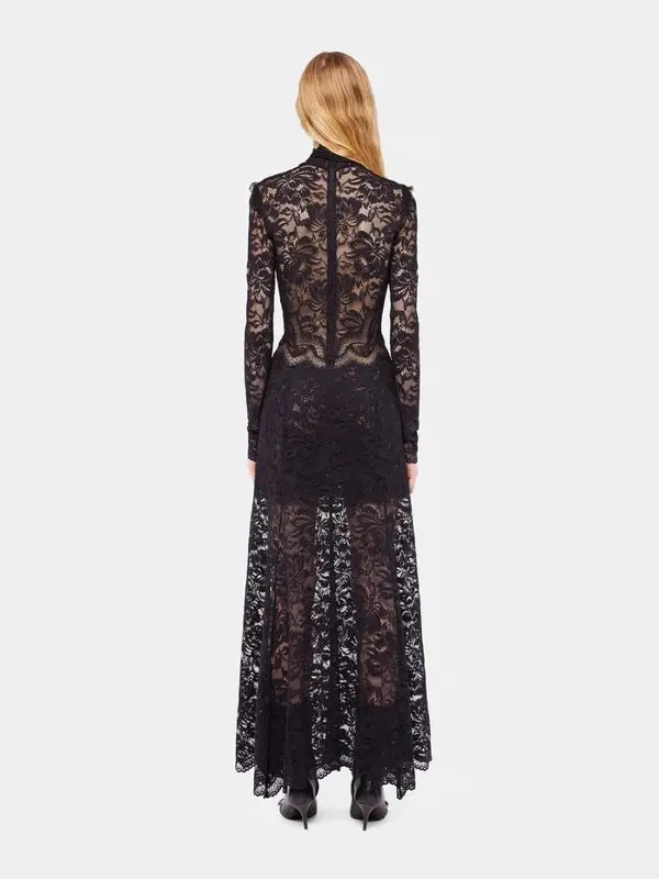 Rabanne High-neck Lace Maxi Dress