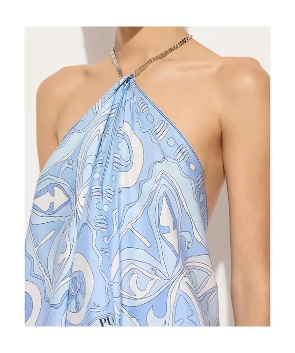 Emilio Pucci Printed Scarf Halterneck Top