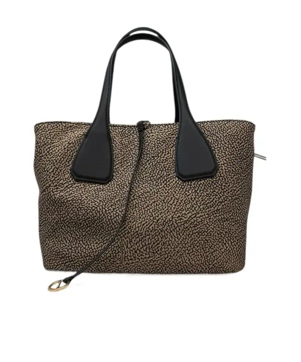 Borbonese Zip Up Top Handle Bag - Black