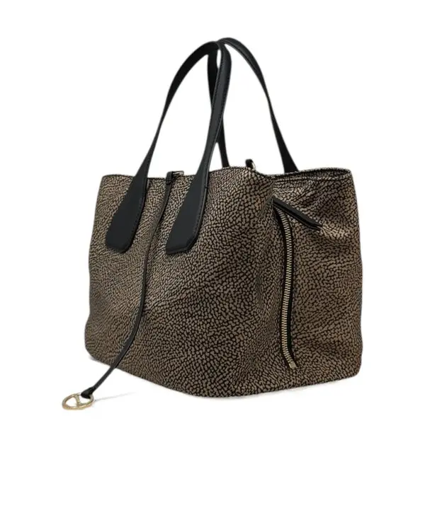 Borbonese Zip Up Top Handle Bag