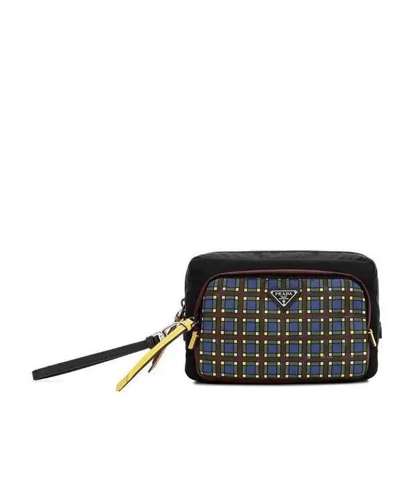 Prada Logo Zipper Clutch
