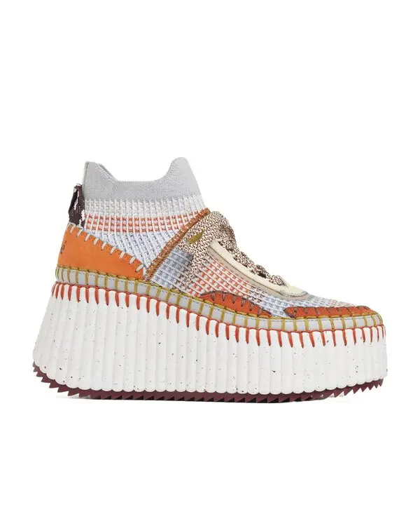 Chloé Nama Lace-up Wedge Sneakers