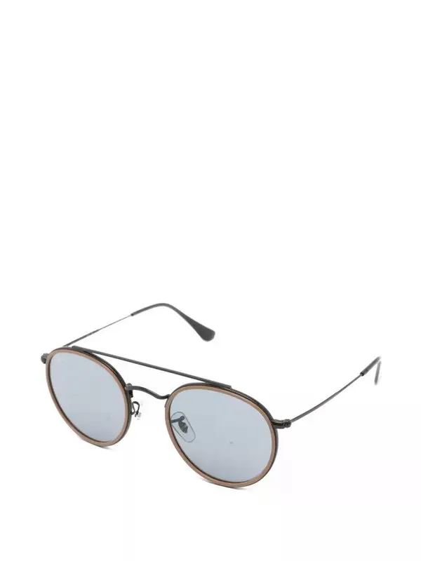 Ray-ban Double-bridge Round-frame Sunglasses - Black