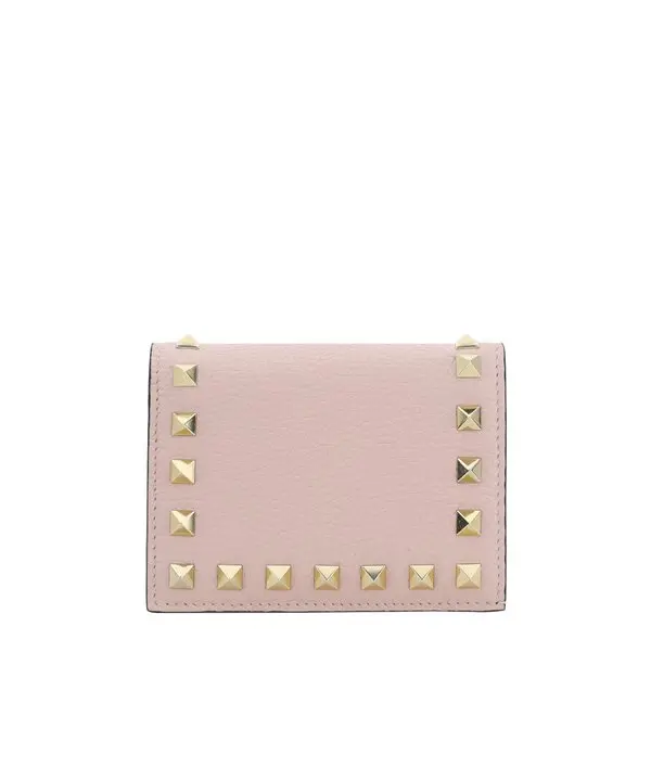 Valentino Garavani Rockstud Foldover Top Wallet - Nude