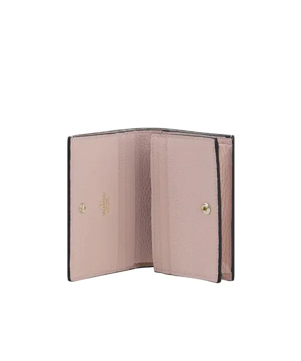 Valentino Garavani Rockstud Foldover Top Wallet - Nude