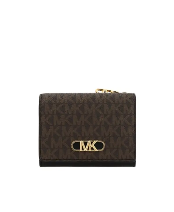Michael Kors Monogram Logo-patch Wallet - Black