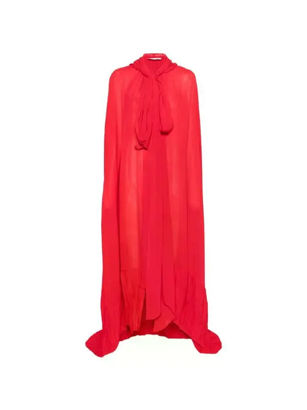 Blumarine Hooded Pussy-bow Cape