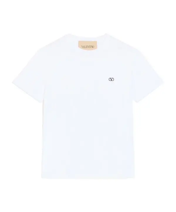Valentino Garavani Cotton T-shirt With Vlogo Embroidery - White