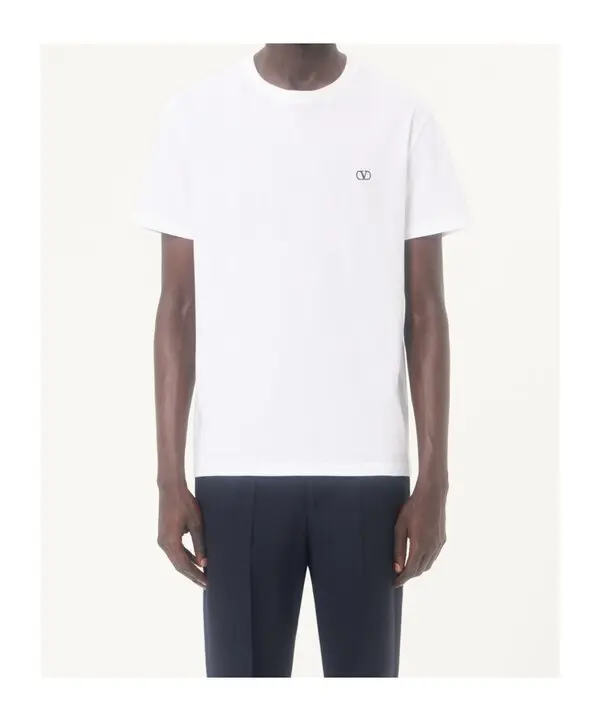 Valentino Garavani Vlogo Embroidered Crewneck T-shirt - White