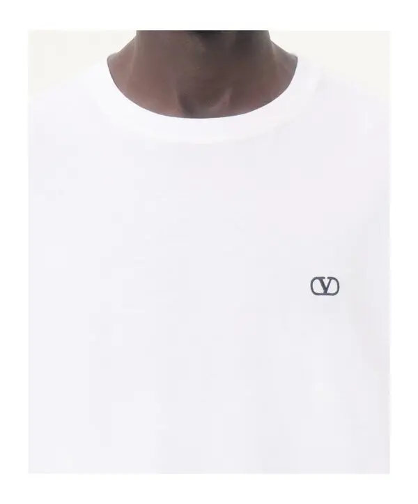 Valentino Garavani Vlogo Embroidered Crewneck T-shirt - White