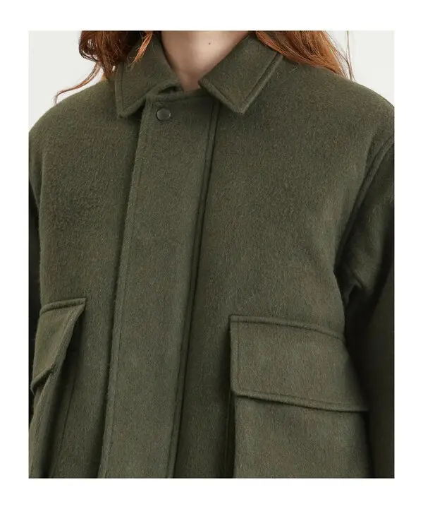 Auralee Long-sleeved Jacket With Detachable Leather Collar