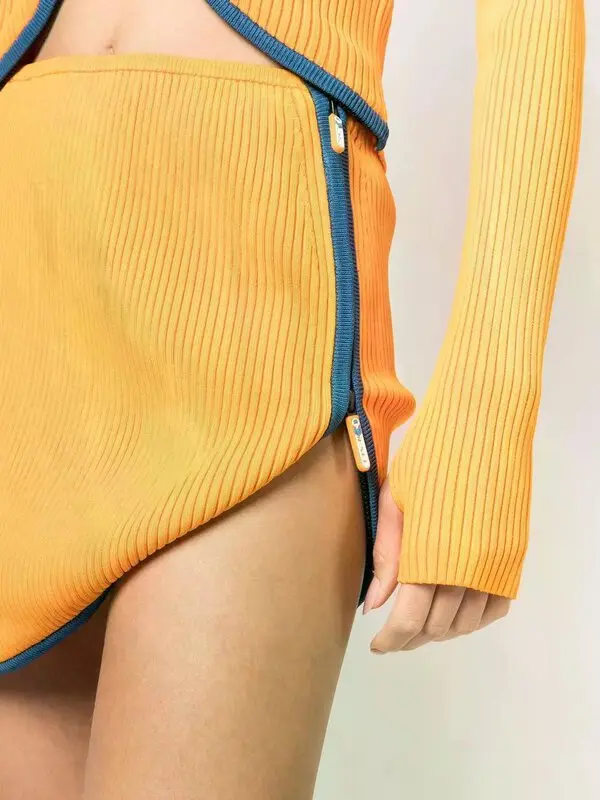 DIESEL® Ribbed-knit Asymmetric Mini Skirt
