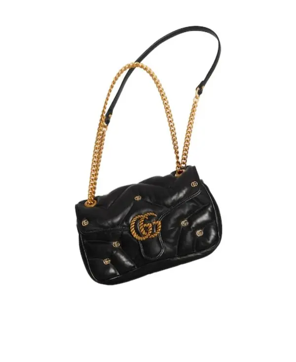 Gucci Gg Marmont Logo Plaque Small Shoulder Bag
