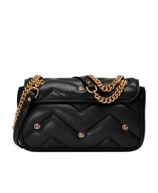 Gucci Gg Marmont Logo Plaque Small Shoulder Bag