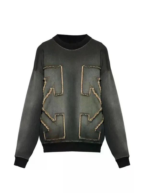 Off-White Arrows Patch Frayed Sweater
