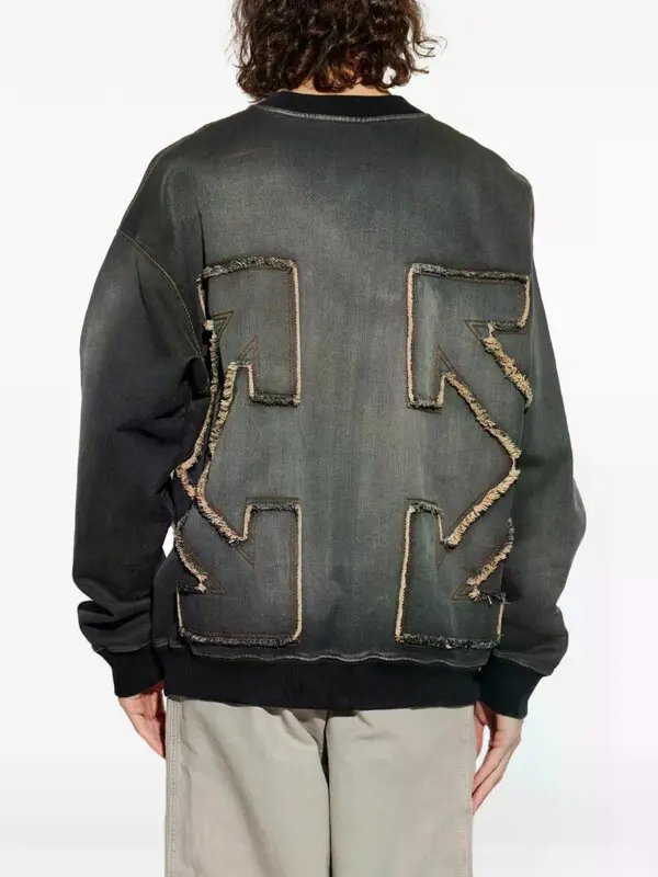Off-White Arrows Patch Frayed Sweater