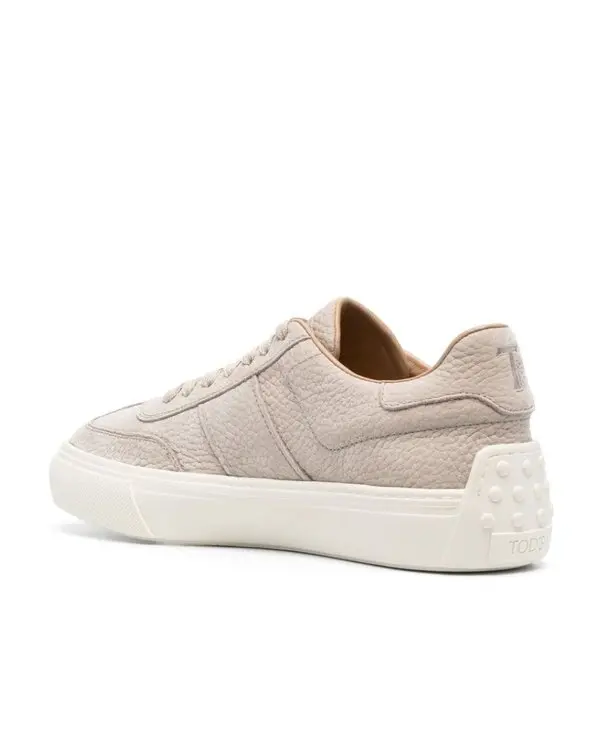 TOD'S Round Toe Lace-up Sneakers - Nude