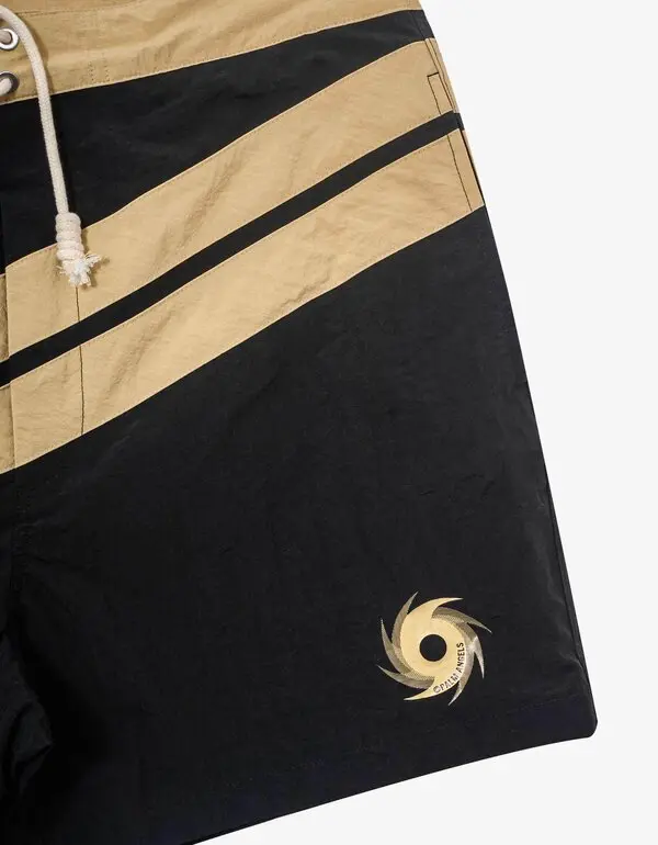 Palm Angels Diagonal Stripe Drawstring Swim Shorts