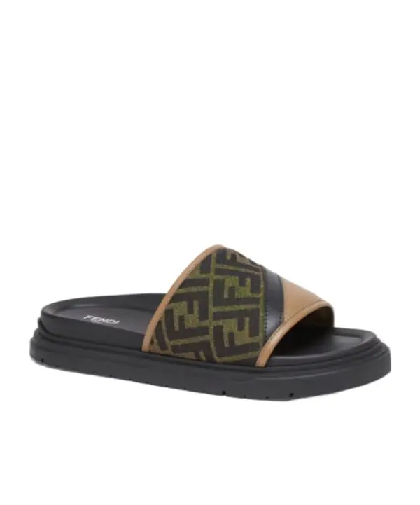 Fendi Diagonal Ff Jacquard Slides