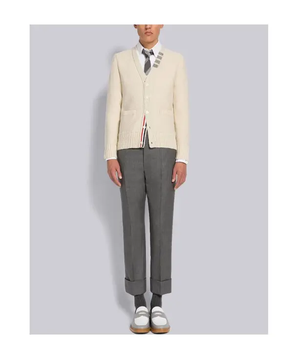 Thom Browne V-neck Cardigan With Striped Details