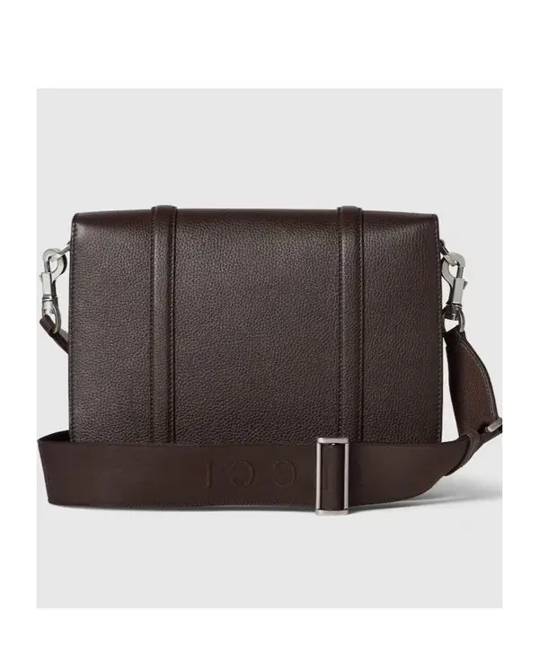 Gucci Monogrammed Crossbody Bag With Buckle Detail