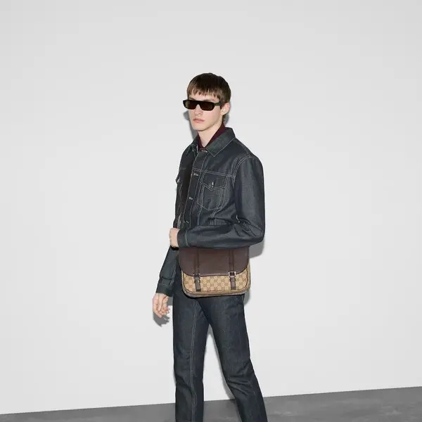 Gucci Monogrammed Crossbody Bag With Buckle Detail
