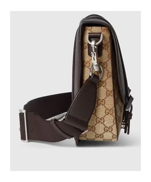 Gucci Monogrammed Crossbody Bag With Buckle Detail