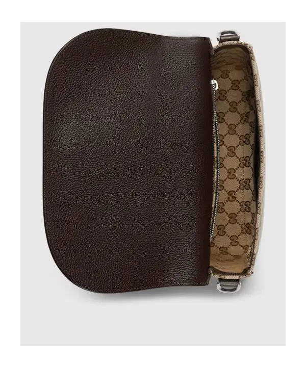 Gucci Monogrammed Crossbody Bag With Buckle Detail