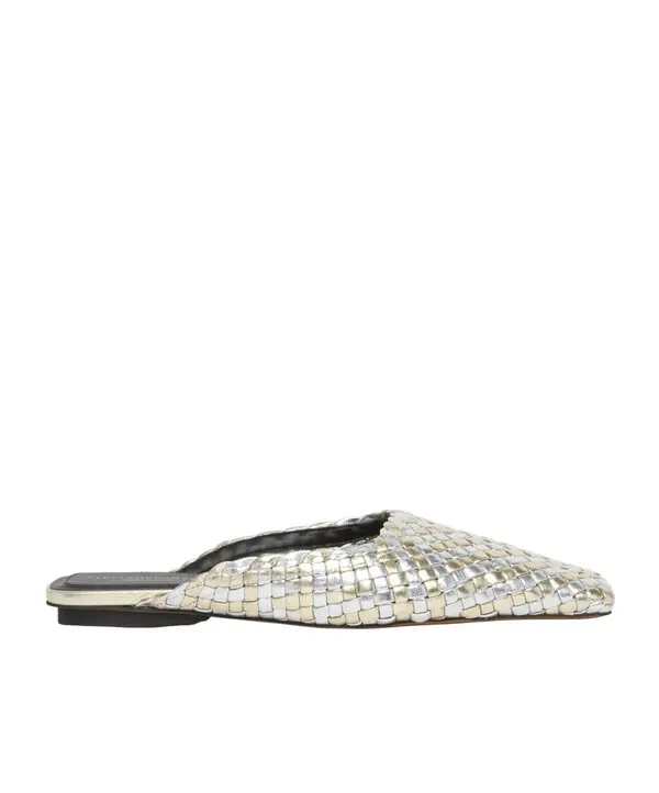 Stella McCartney Braided Square Toe Flat Sandals - Nude
