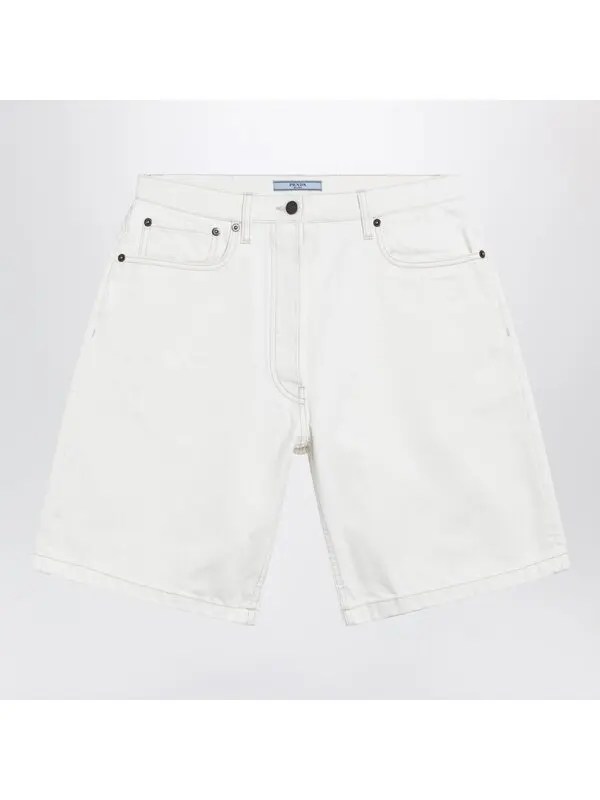 Prada Denim Bermuda Shorts - White