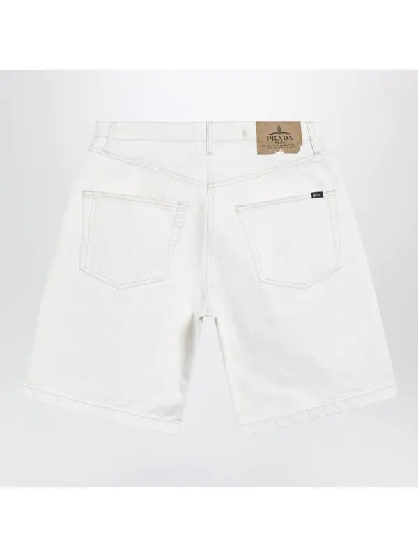 Prada Denim Bermuda Shorts - White