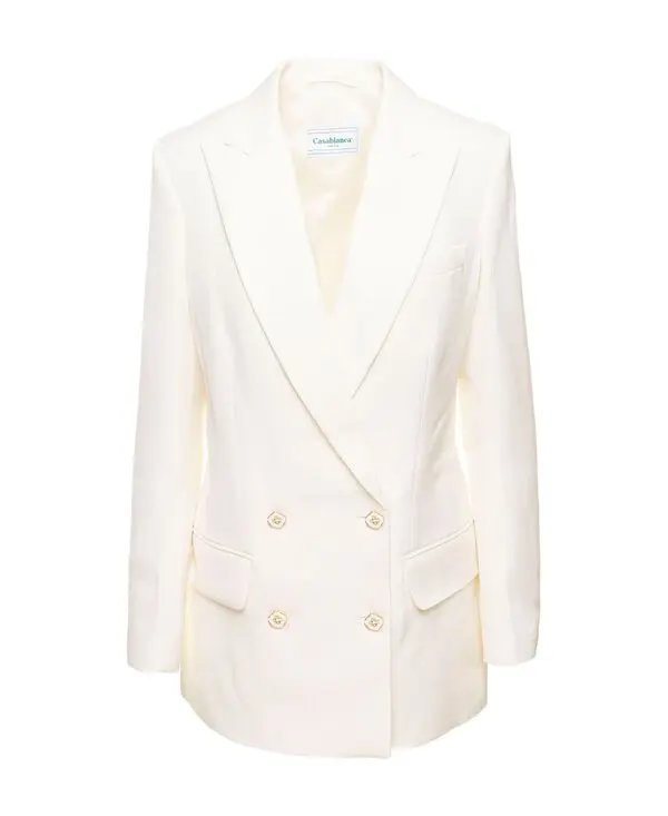 Casablanca Double Breasted Blazer - White