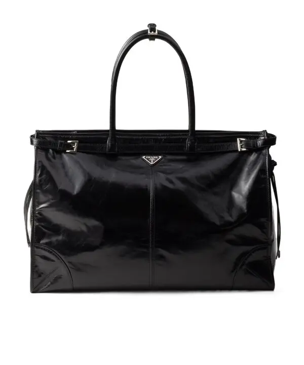 Prada Leather Tote Bag - Black