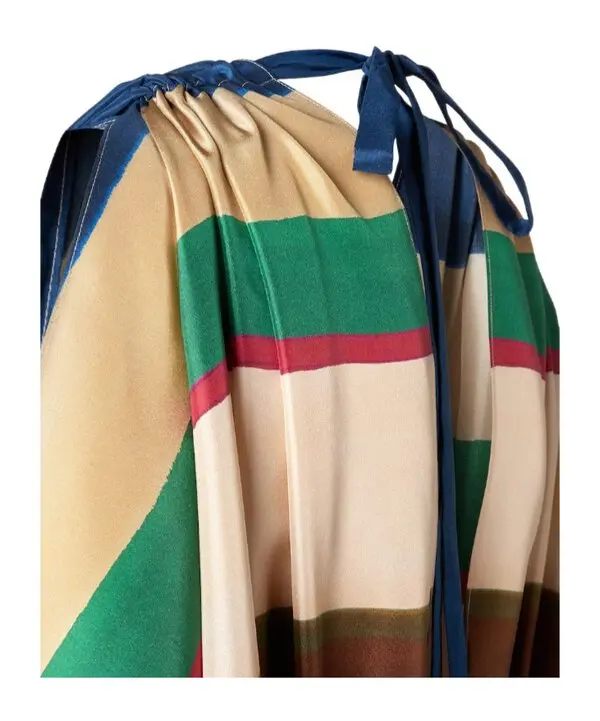 Fendi Striped Silk Habotai Sleeveless Jumpsuit
