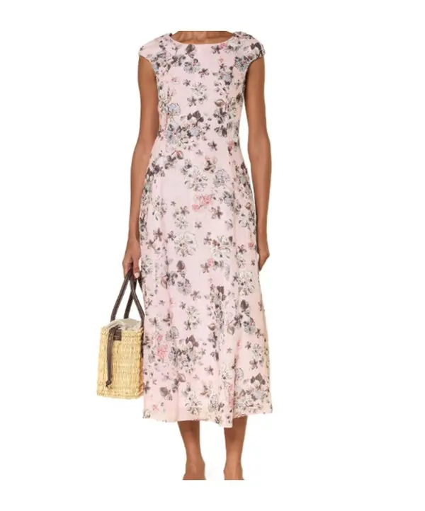 Max Mara Floral-print Cap-sleeve Maxi Dress