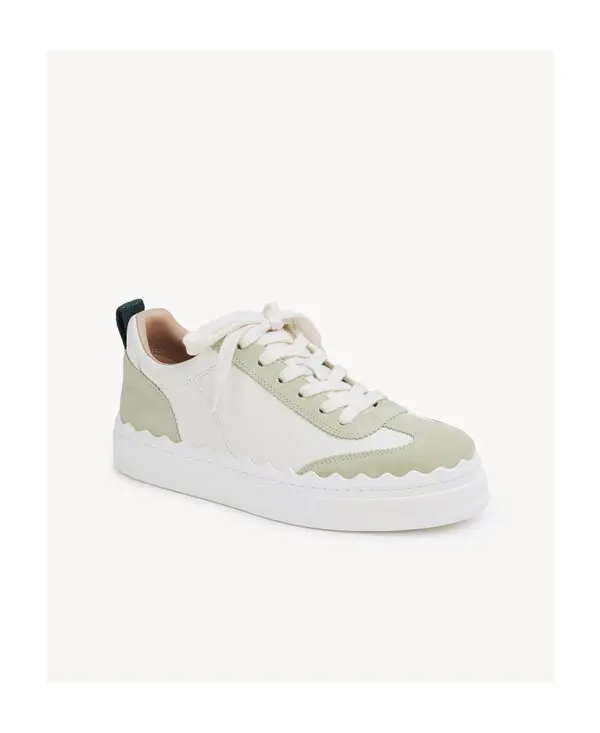Chloé Low Top Lace-up Sneakers With Scalloped Detailing