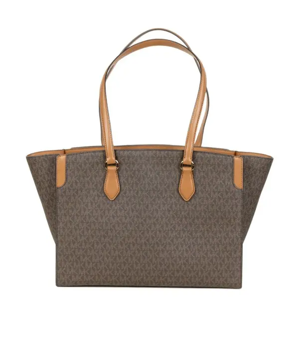 Michael Kors Large Monogram Stripe Tote Bag - Brown