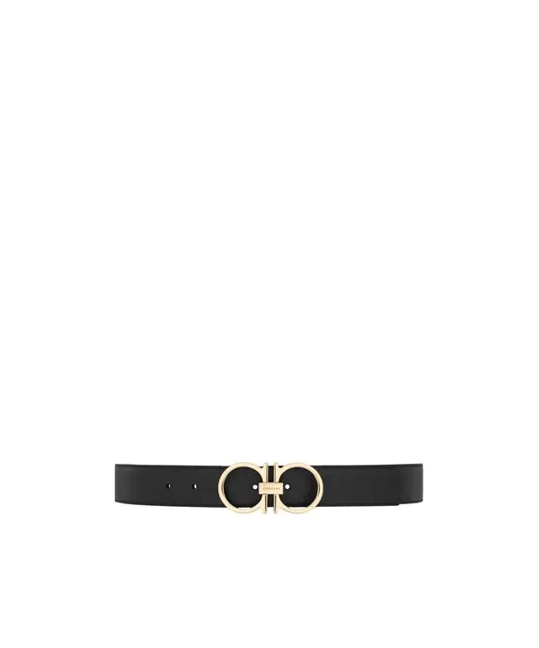 FERRAGAMO Reversible Gancini Belt - Black/brick