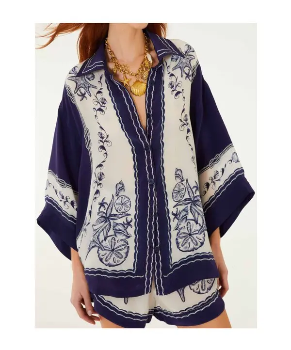 Farm Rio Coast Scarf Shirt
