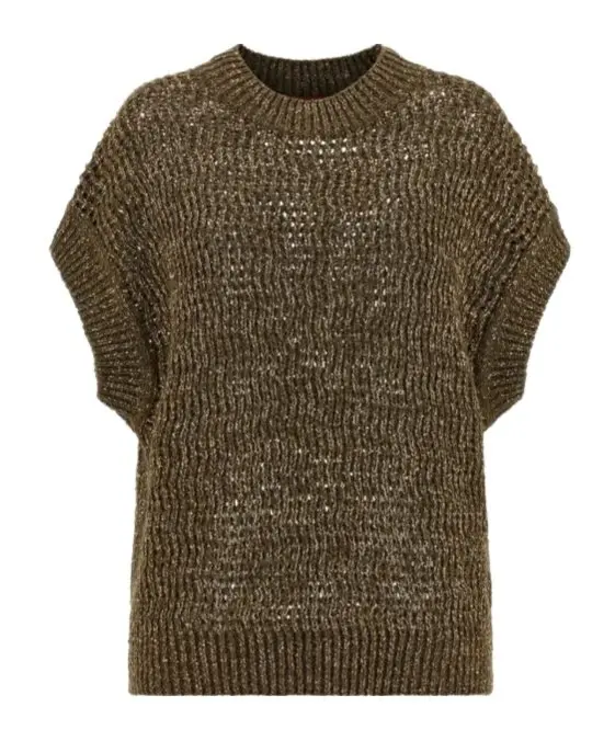 Max Mara Crewneck Short-sleeve Sweater - Brown