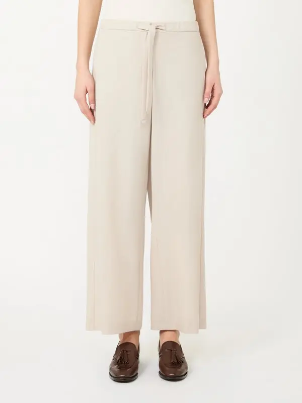 Max Mara S" Argenta Cropped Drawstring Pants - Beige